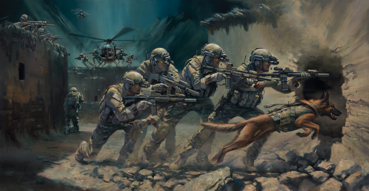 'INTO THE BREACH' Limited Edition Print by Military Artist Stuart Brown
